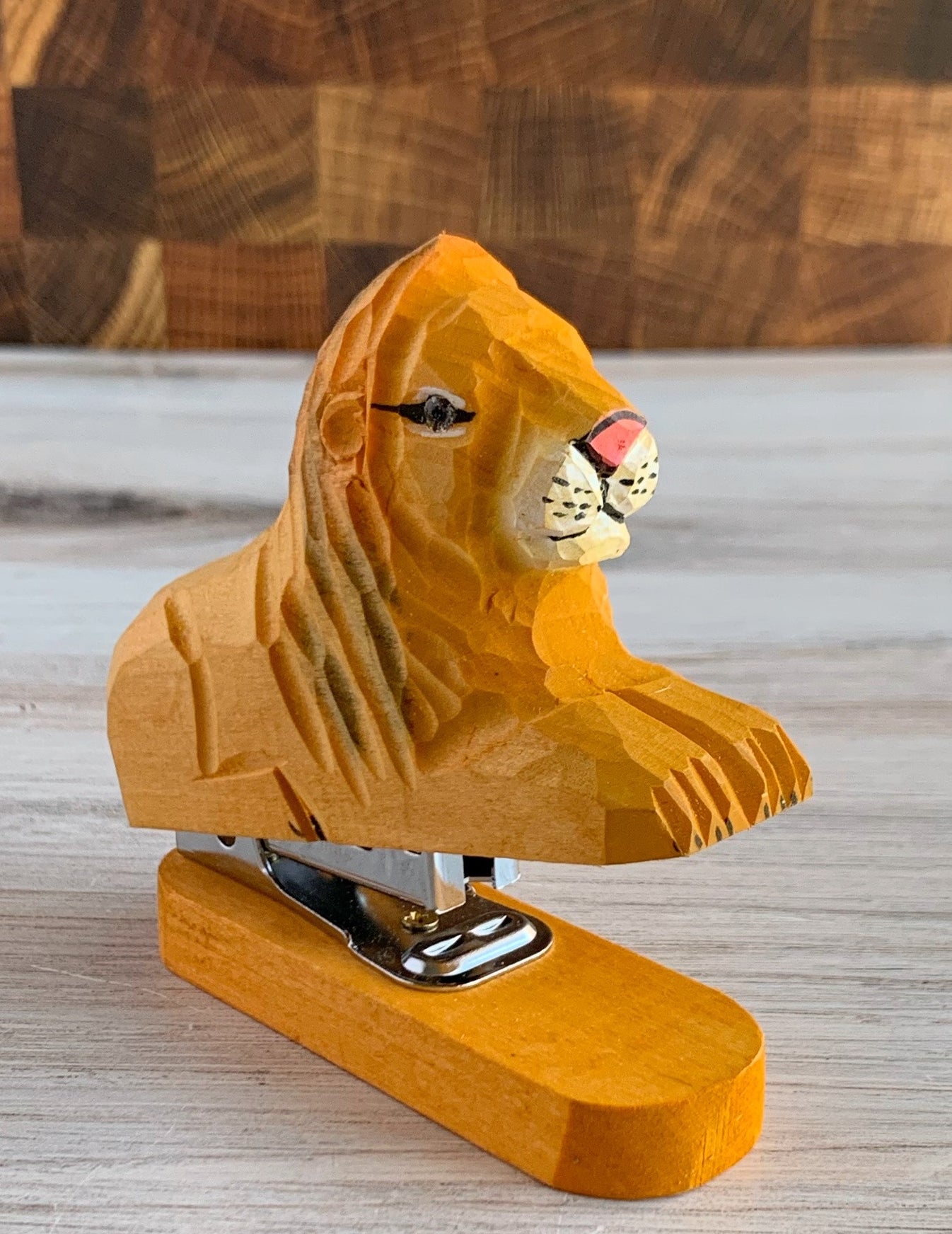 Wooden Lion Stapler – O'Day Cache